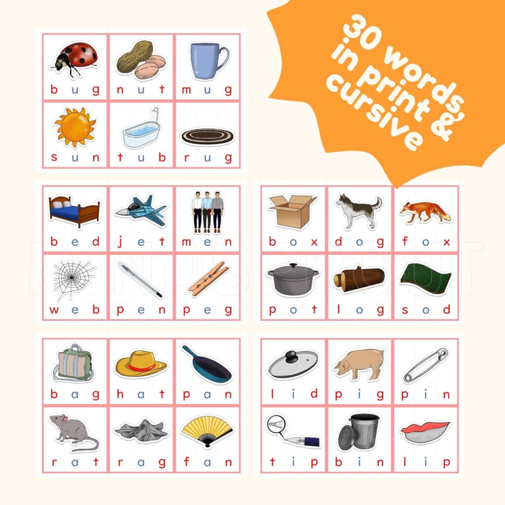 CVC Words Puzzle Cards