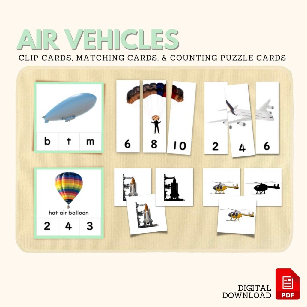 Air Vehicles 3-Part Cards & More!