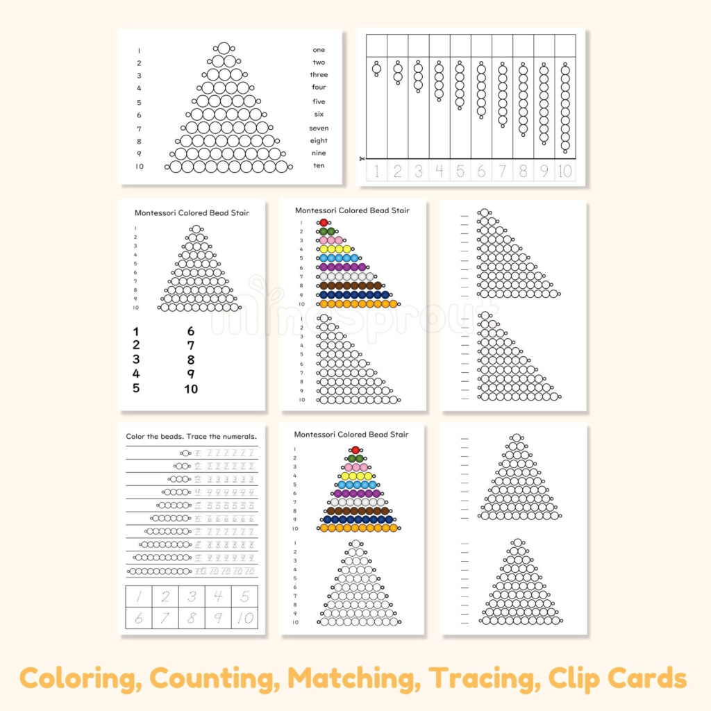 Colored Short Bead Stair Extension Activities