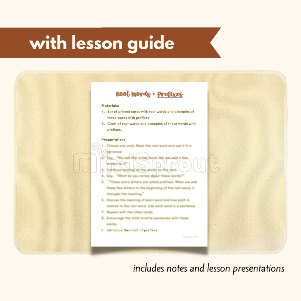 Montessori Prefixes Word Study