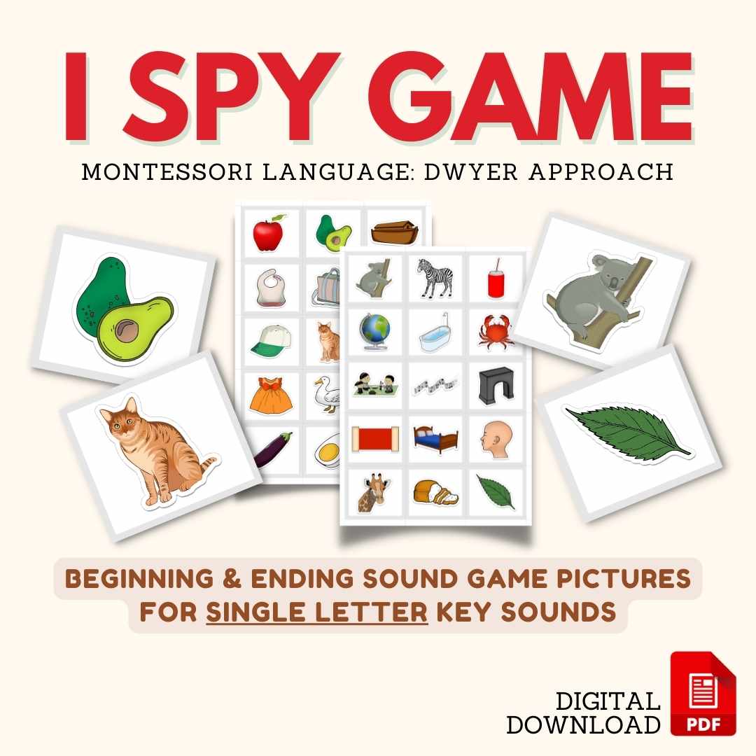 Beginning and Ending Sound Picture Cards for Sound Games