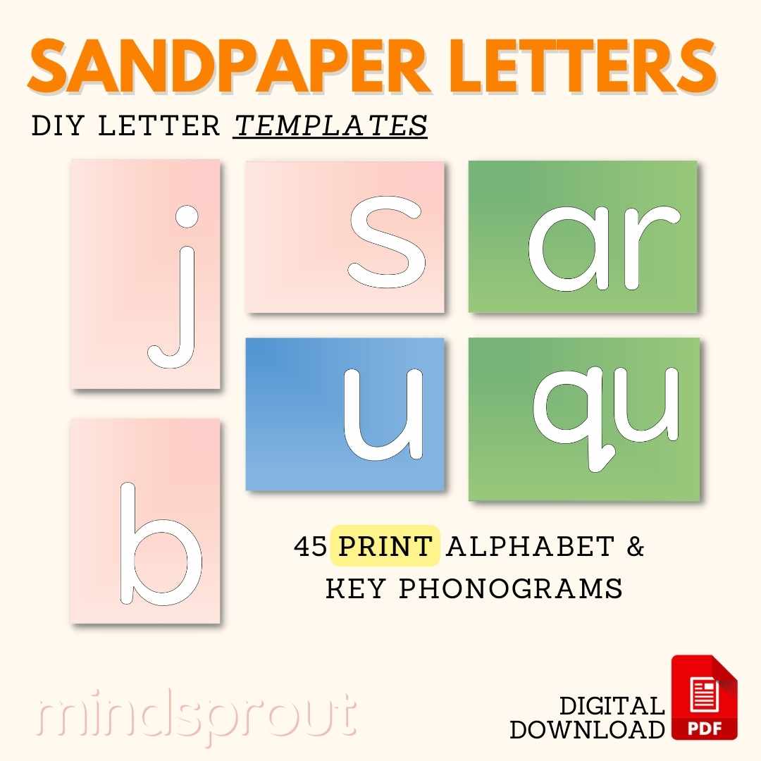 DIY Sandpaper Letter Templates in Print, D’nealian, & Cursive