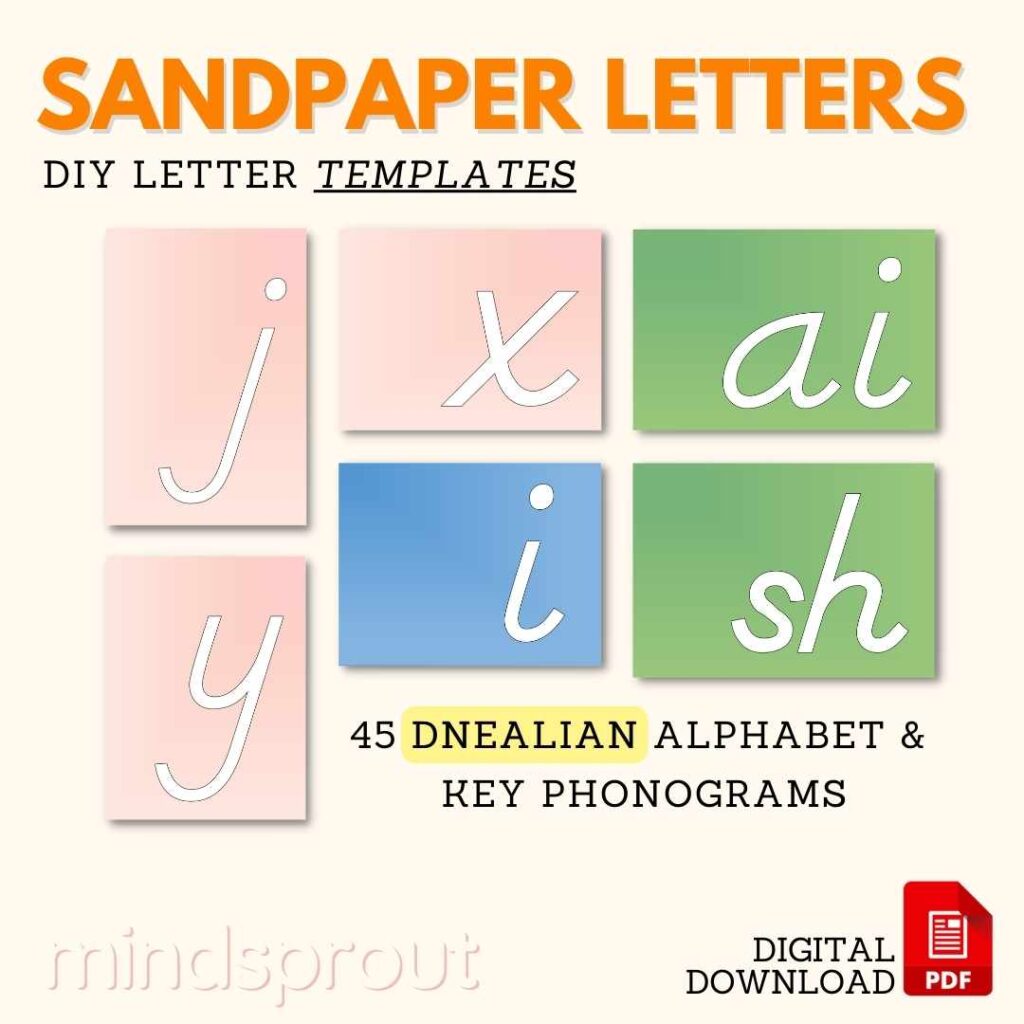 How to DIY Sandpaper Letters with FREE Print and Cursive Templates
