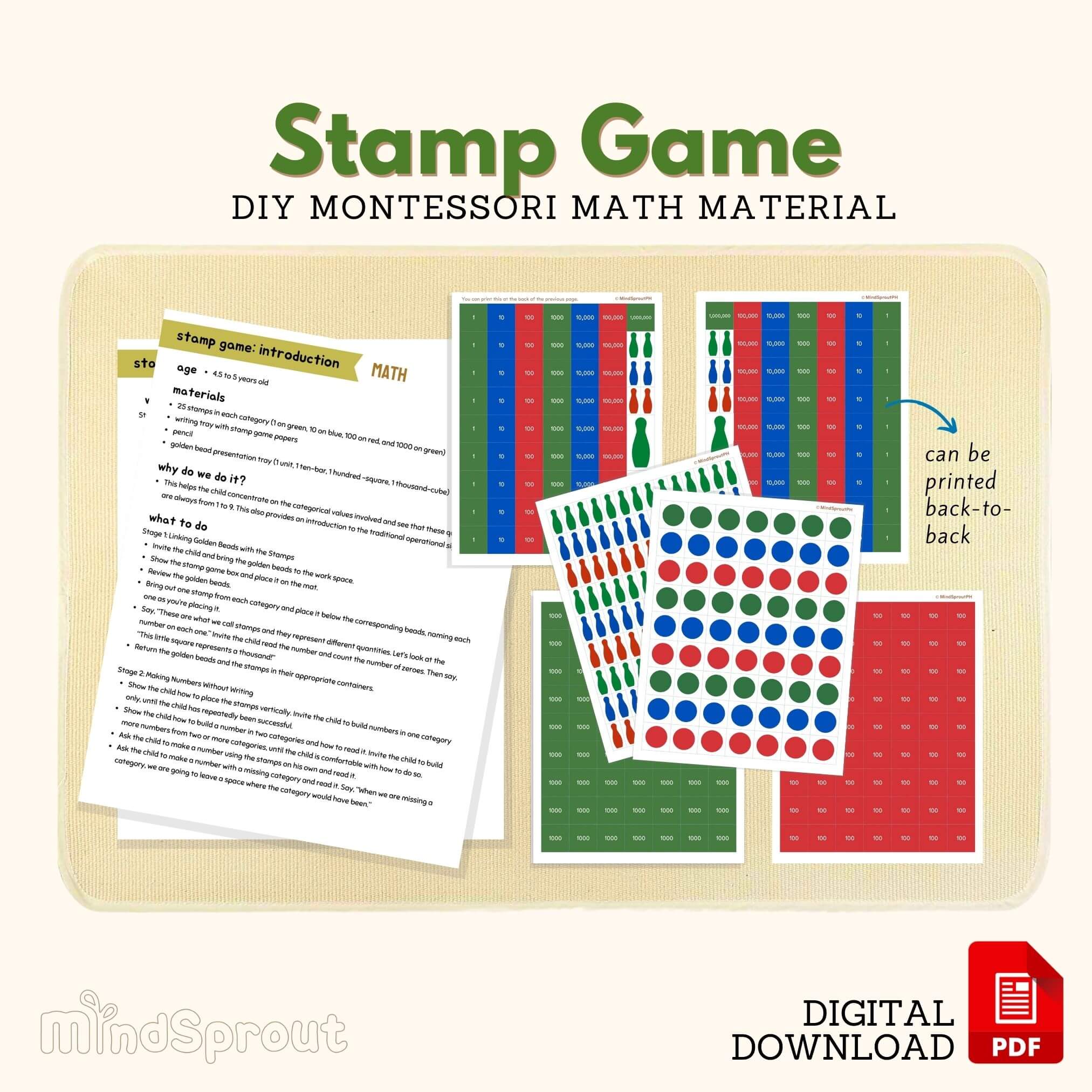 DIY Stamp Game Materials and Stamp Game Paper
