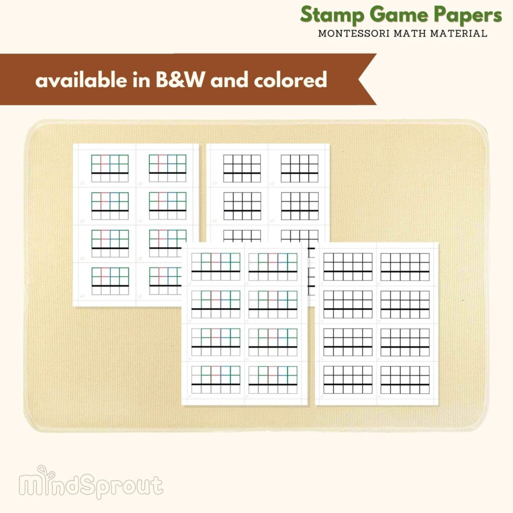 DIY Stamp Game Materials and Stamp Game Paper
