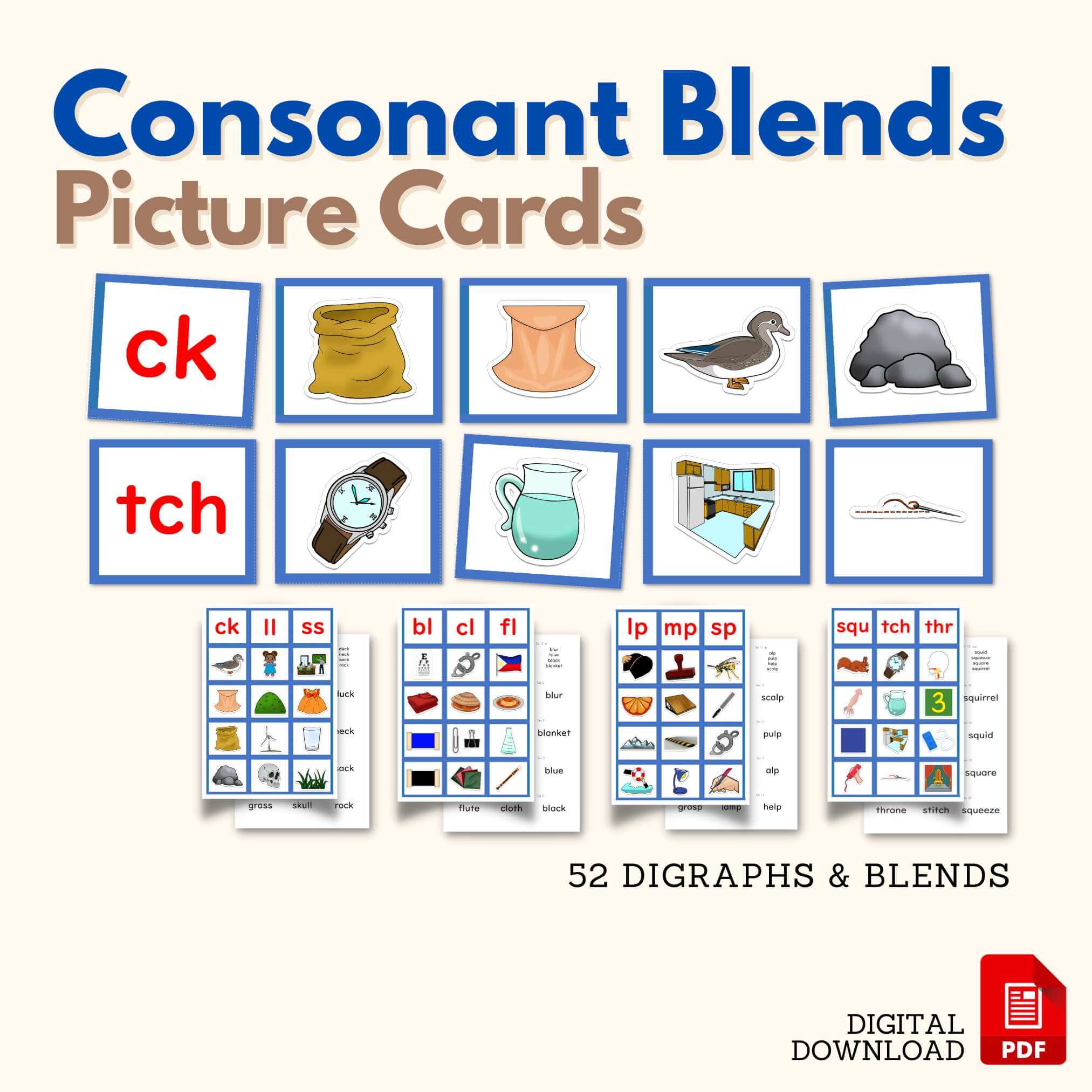 Consonant Blends Picture Cards