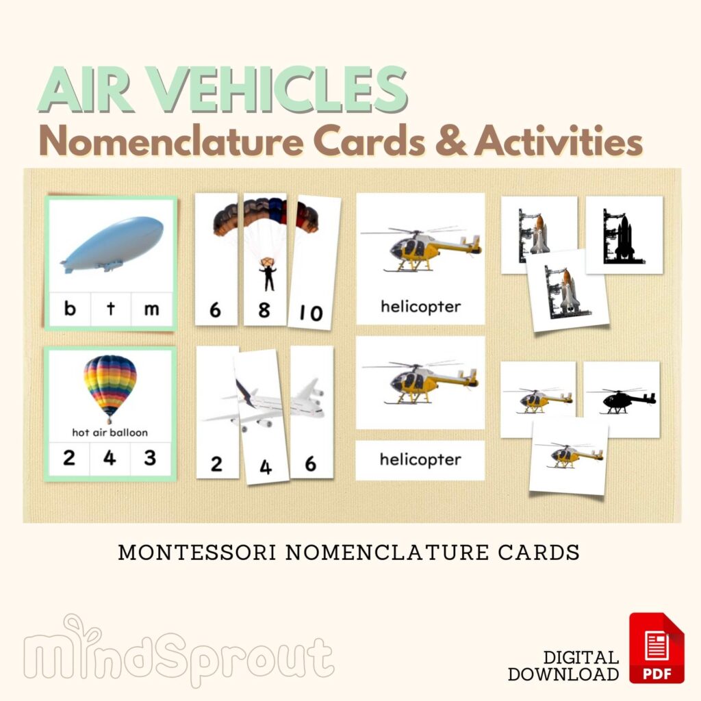 Air Vehicles 3-Part Cards & More!