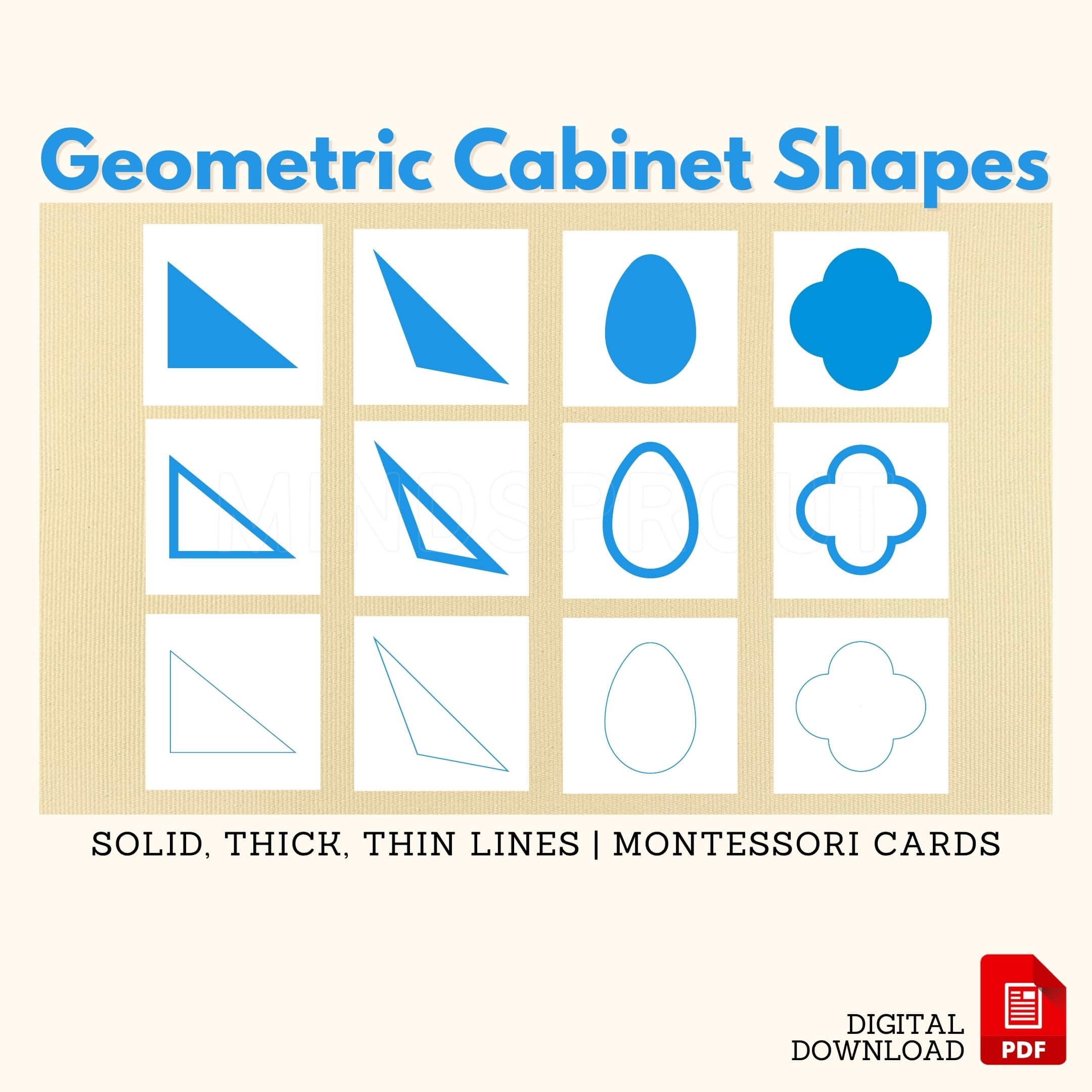 Geometric Cabinet Shapes Solid Thick Thin Lines Cards