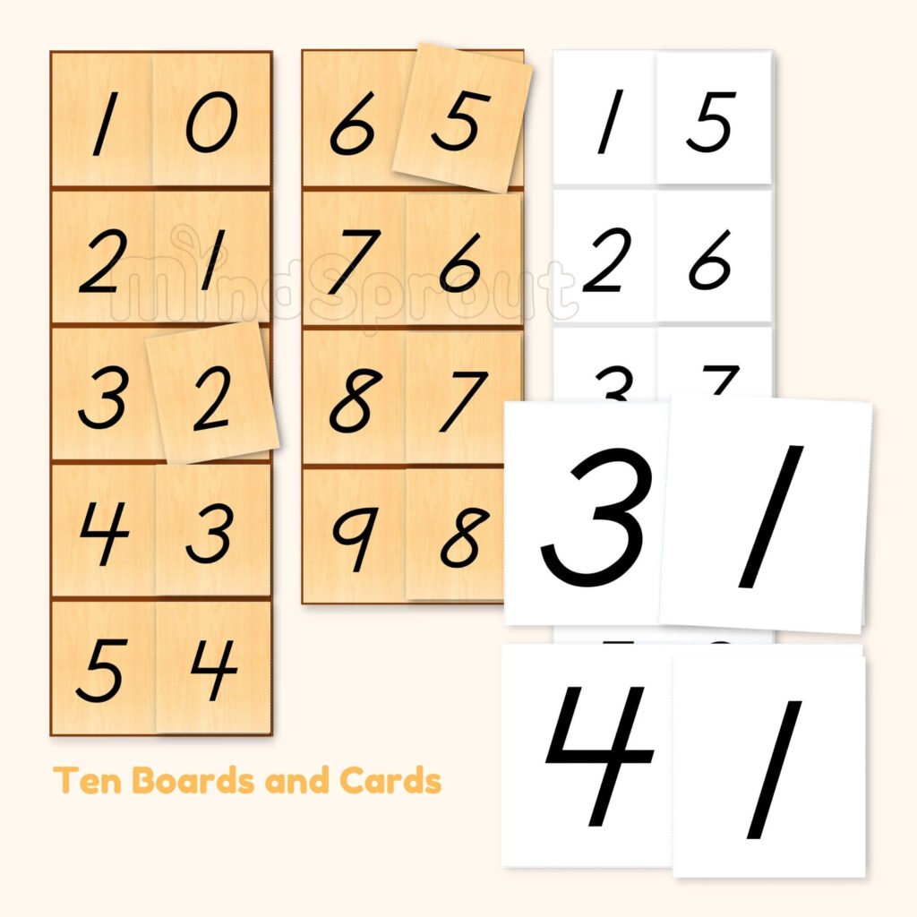 Ten Boards & Beads with Colored Squares & Cubes