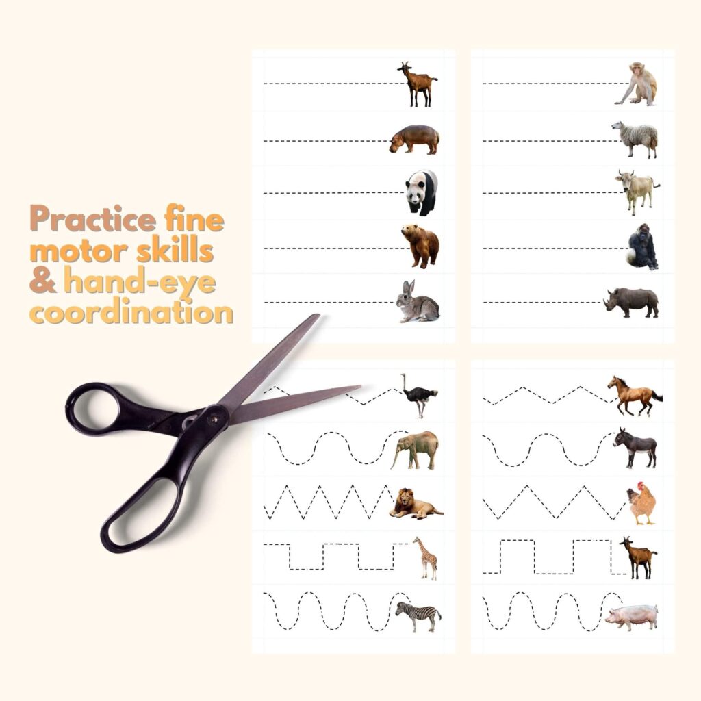 Farm & Wild Animals Cutting Activity