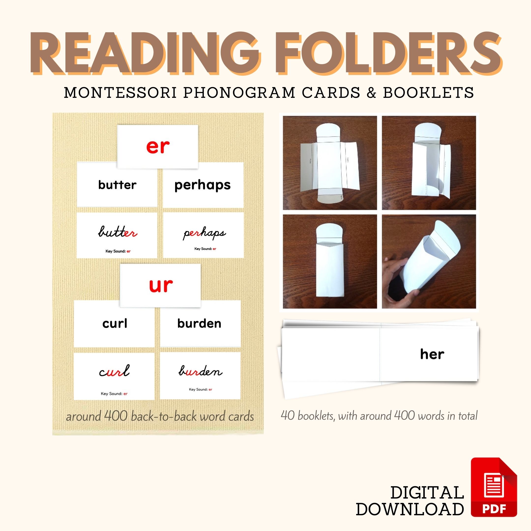 Phonogram Booklets Montessori Reading Folders